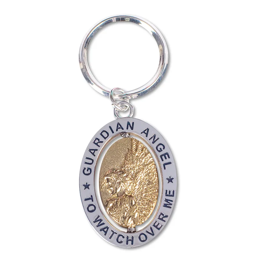 Christian Silver Wings - Custom Guardian Angel Keychain