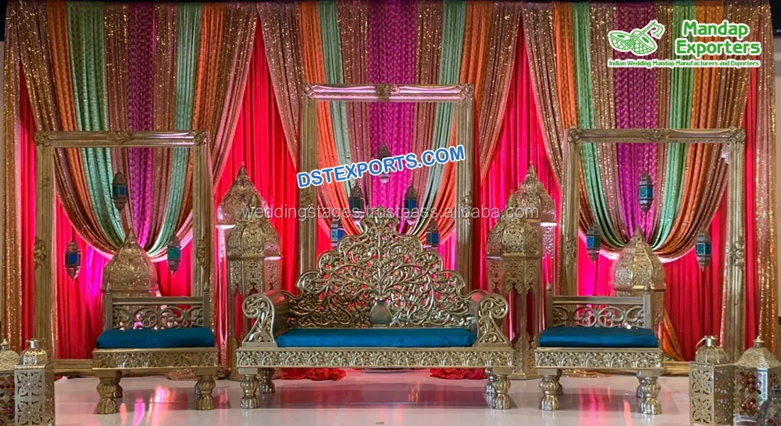 Pakistani Wedding Henna Party Stage Decor Muslim Theme Mehndi Stage ...