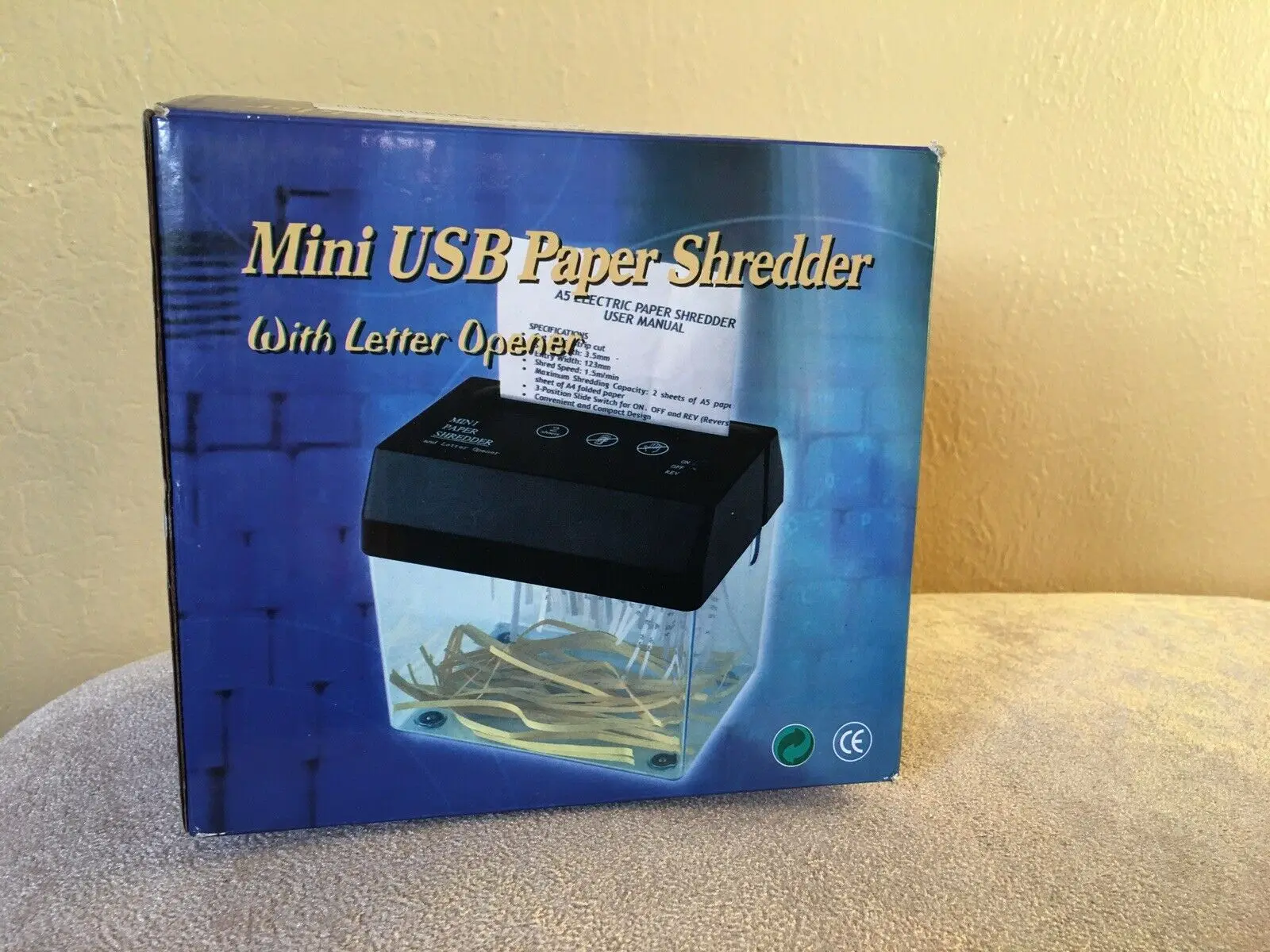 Mini Electric Paper Shredder A6 Folded Paper Strip-cut Mini Small Usb ...