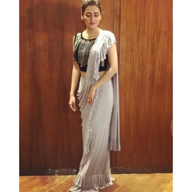 Heavy Embroidery Work Border Lace Saree For Ladies Party Wear Low Price ...