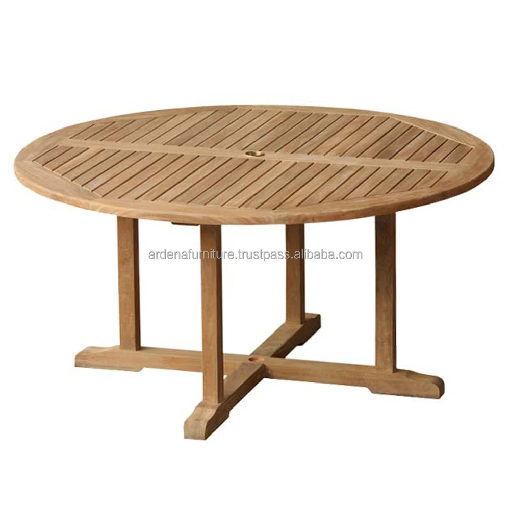 Modern Large Round Teak Dining Tables for Gardens Pools Restaurants ...