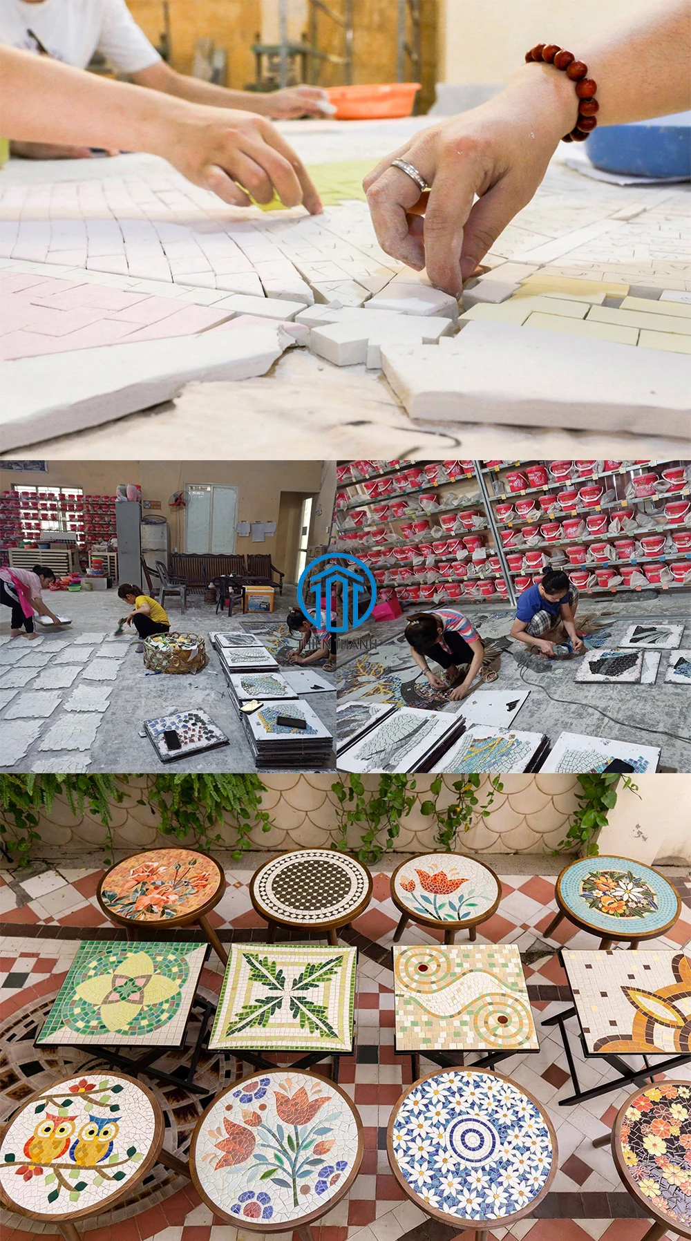 Outdoor Mosaic Patio Side Table - Perfect for Small Spaces