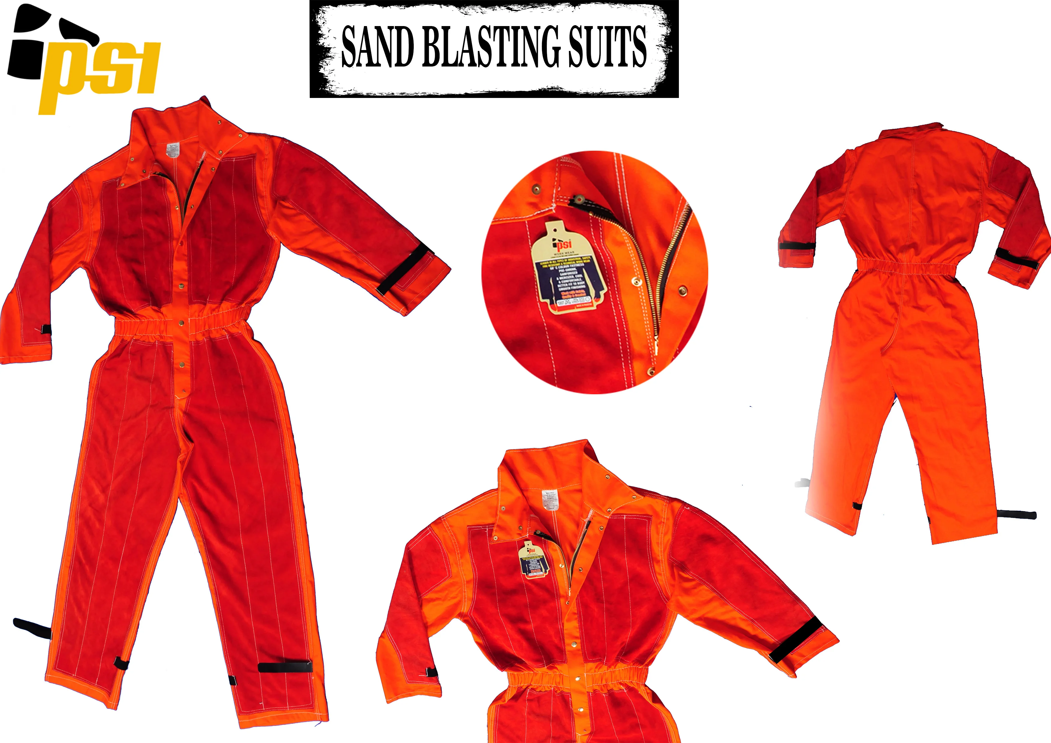 Sandblast Suit Made Of 100% Cotton With Cow Split Leather - Buy Sand ...