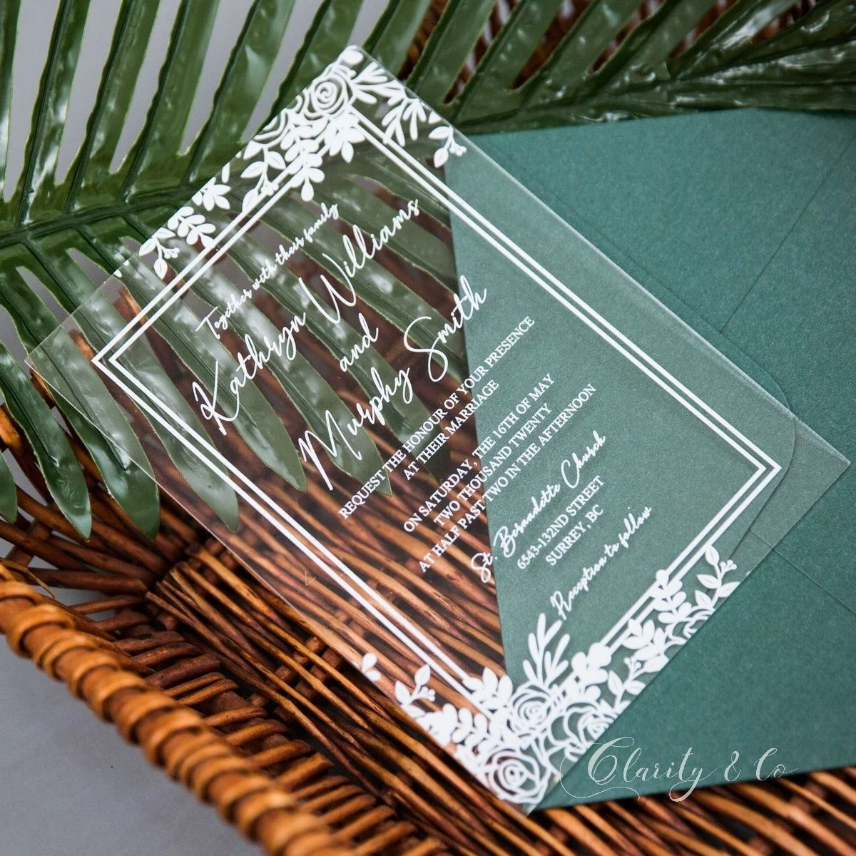 Plexiglass Wedding Invitations - Customized Acrylic Cards