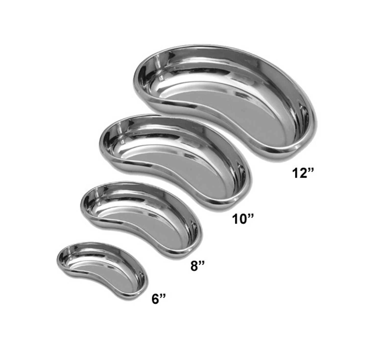 Stainless Steel Kidney Tray 6" Emesis Basin 12 Oz. Kidney Shaped Emesis ...