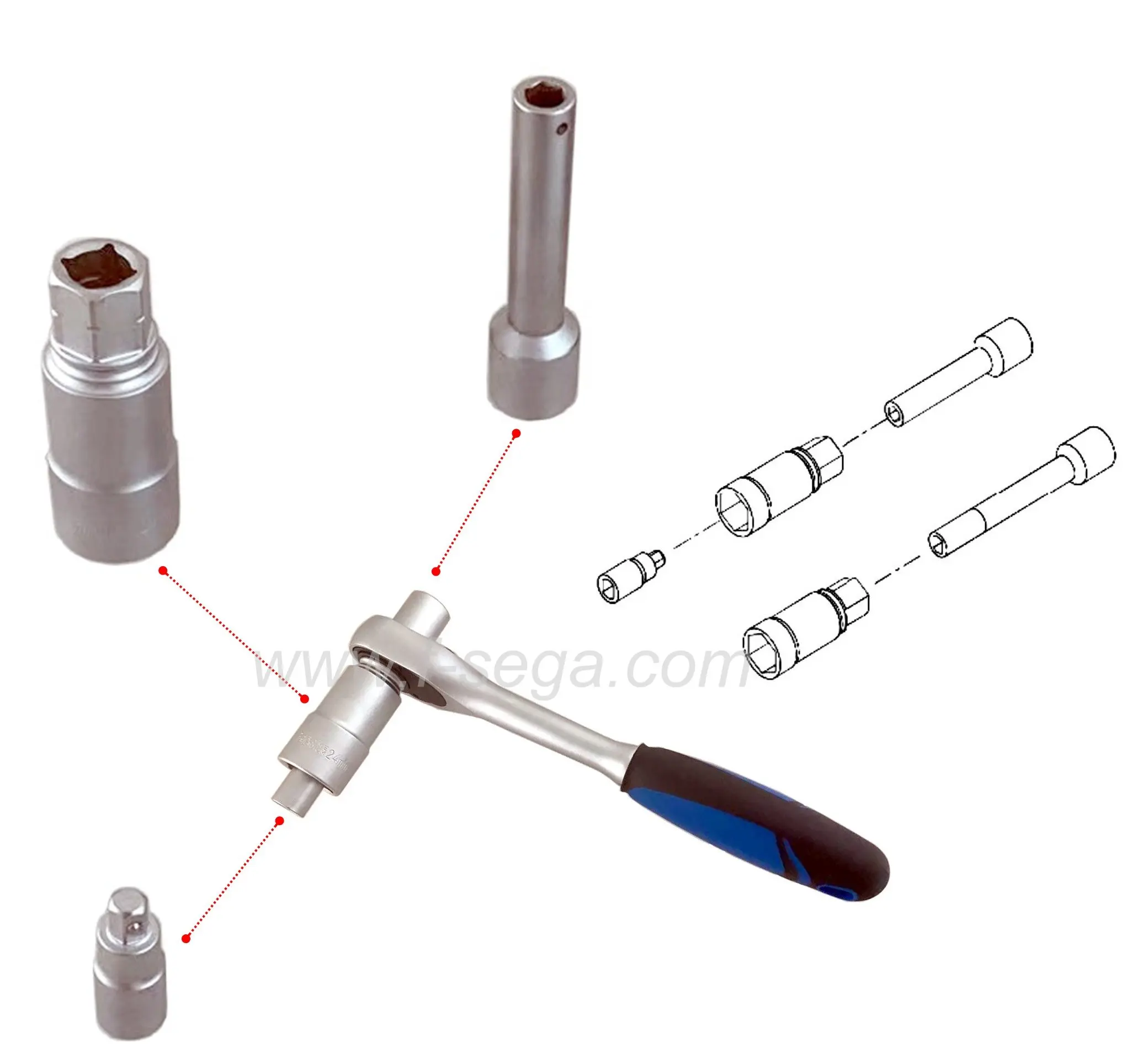 47 Pc, Steering Hub Suspension Shock Absorber Strut Nut Remover ...