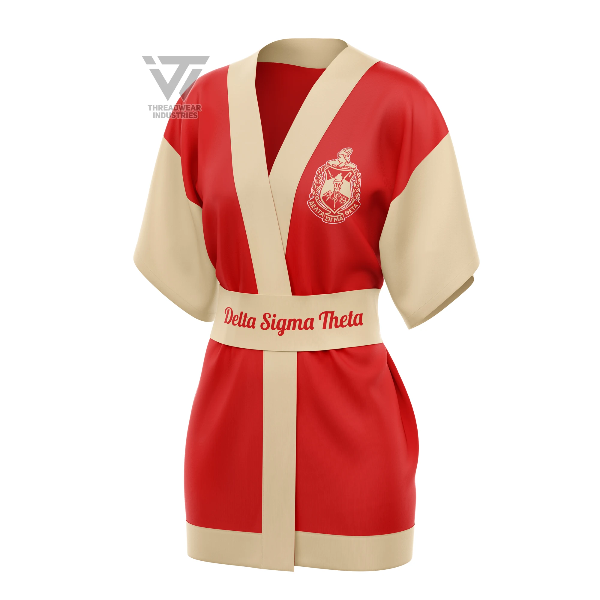 Custom Delta | Sigma | Theta Dst Sorority Silk Kimono Embroidered Robe ...