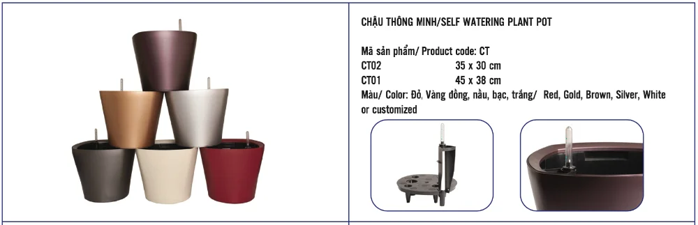 Wholesale Lazy Pot Table Self Watering Plastic Planter