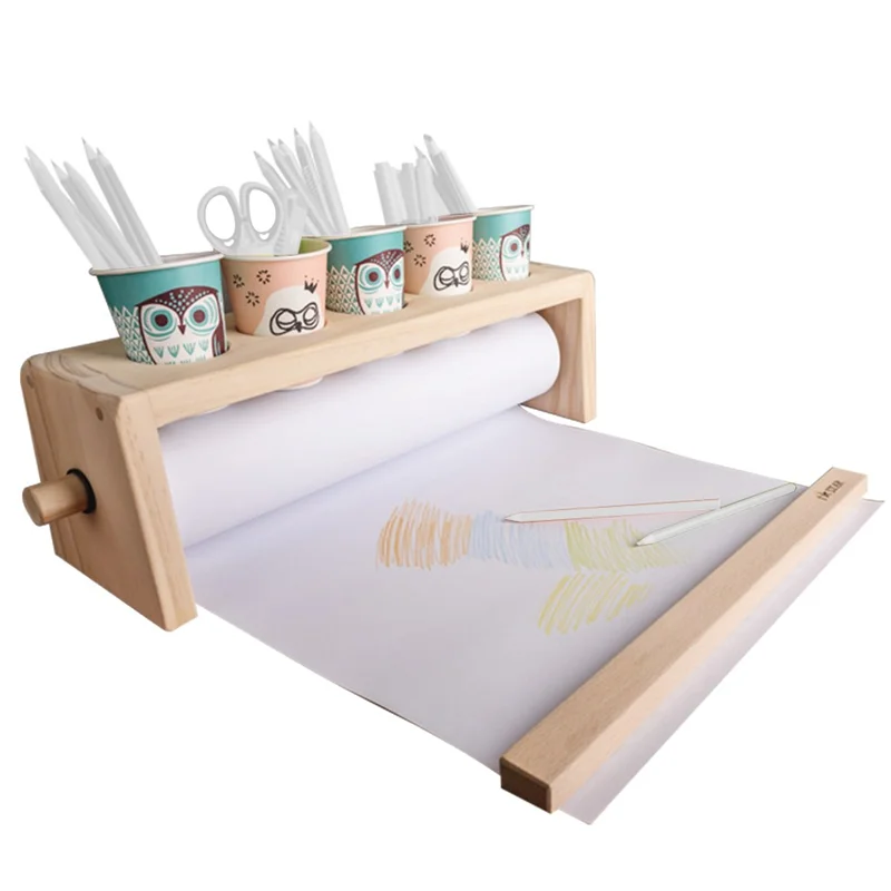 Wooden Tabletop Paper Roll Dispenser - Sustainable & Stylish