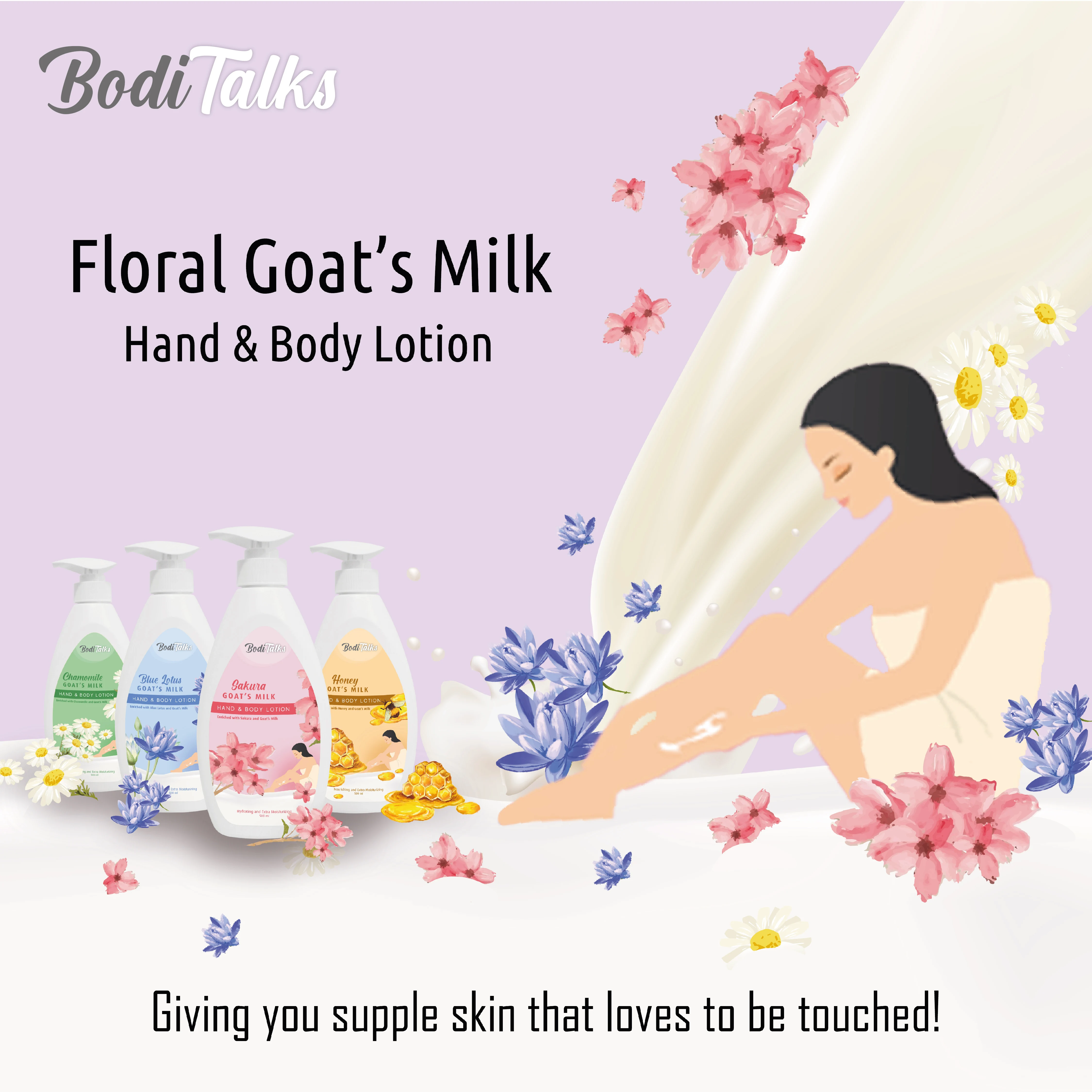 Boditalks Blue Lotus Goat's Milk Hand & Body Lotion 500ml Oem/ Odm ...