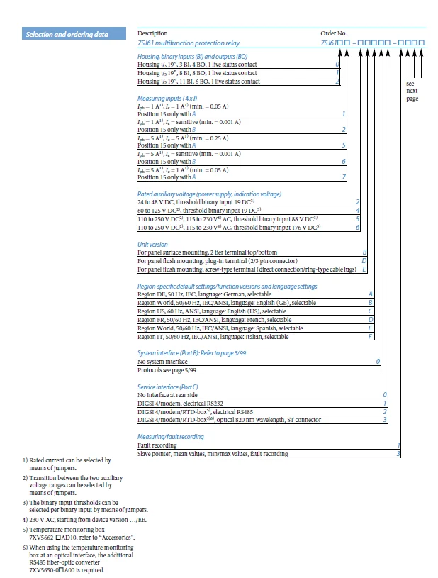 Siemens 7SJ600/602 Multi-Function Protector - Reliable High Voltage ...