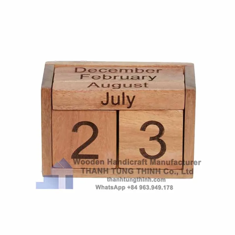 Wooden Desk Calendar 2024 Desktop Calendar For Home Office Decor ...