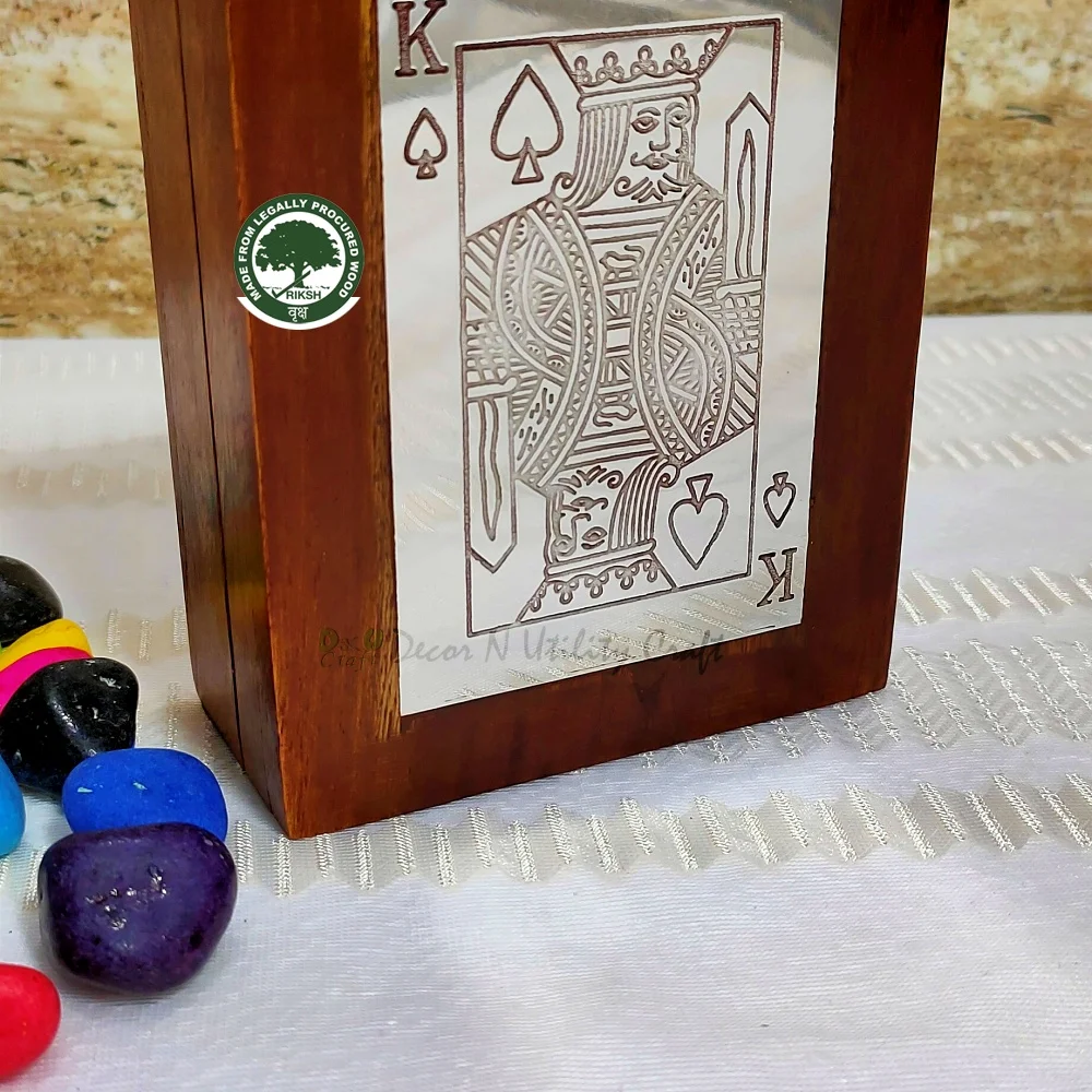 Vintage Life Wooden Playing Card Box - Perfect Gift