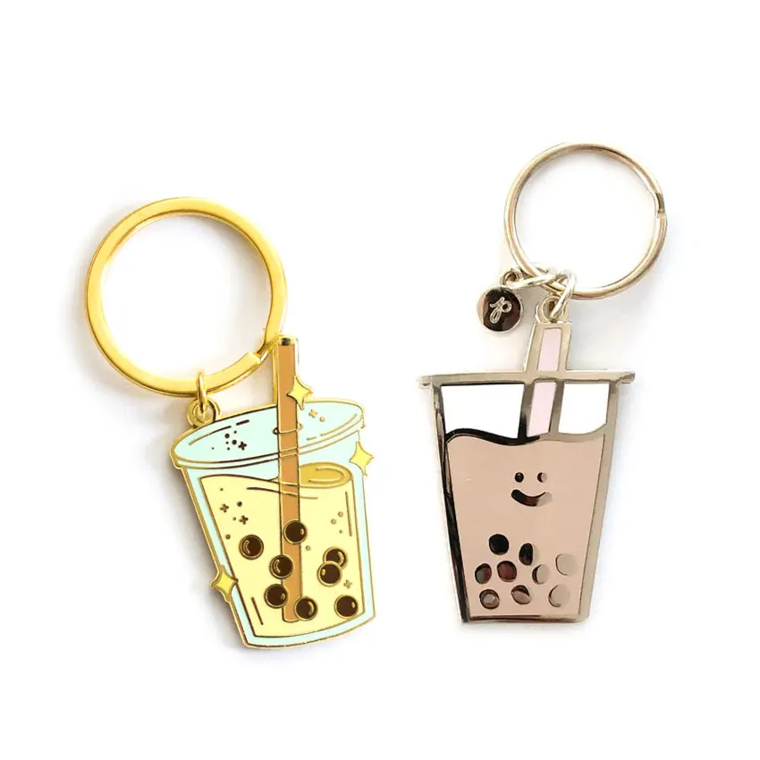 Bubble Tea Lover Custom Metal Enamel Milk Tea Boba Keychain - Buy Boba ...
