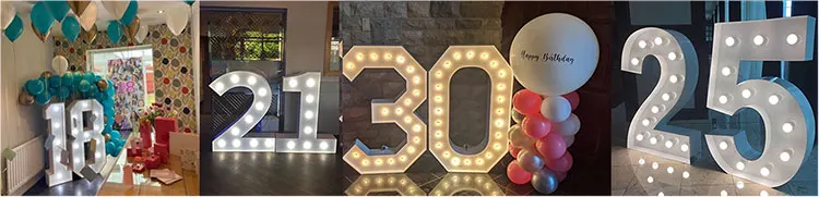 Larger Gold Mirror Number 50 - 3ft Acrylic Marquee Lights