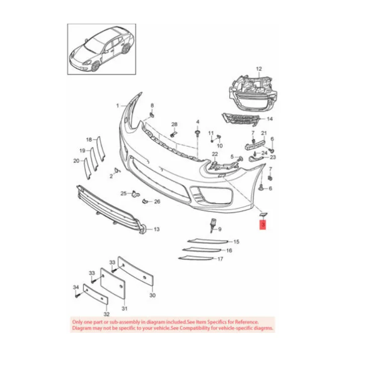 Oem 97050573100 97050573200 Front Bumper Headlight Washer Cover Fit For ...