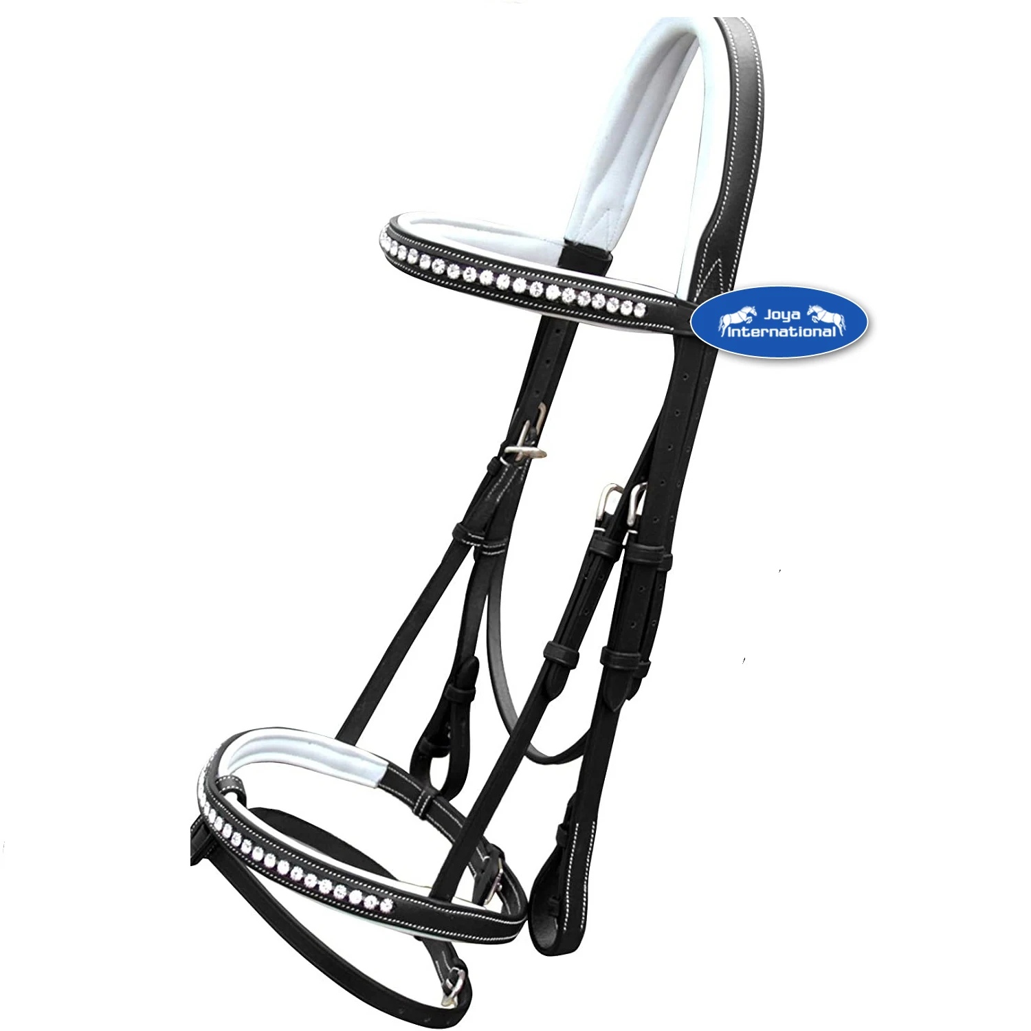 White Diamond Bridle Leather Bridle With Reins And Stainless Steel ...