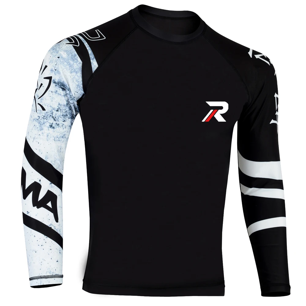 Sublimation Printed Custom Rash Guard Mma Bjj Surf Rash Guard Long ...