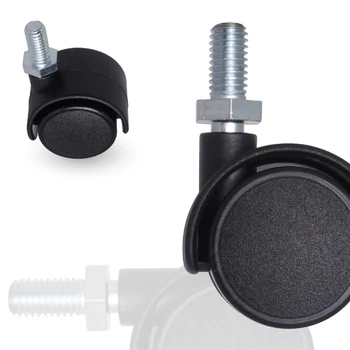 M8 Thread Screw Twin Plastic Caster 30mm Nylon Swivel Wheels - Buy M8 ...