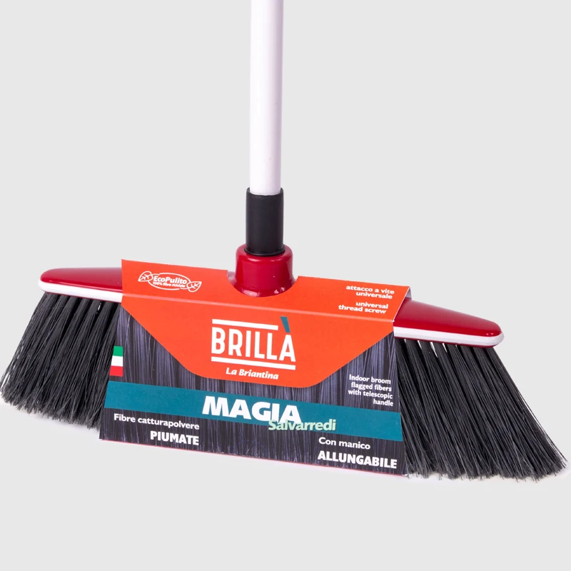 Practical Broom With Extendable Broom Stick 130 Cm And Rubber Bumper ...