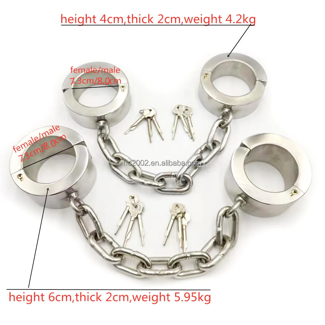 Black Emperor Heavy Stainless Steel Foot Cuffs for BDSM