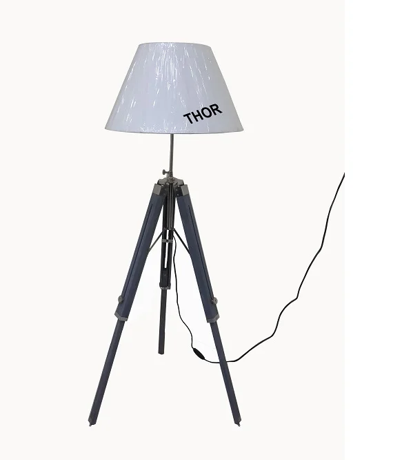 Decorative Wooden Tripod Floor Lamp Stand Designer Living Room ...