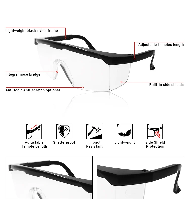 P650 Safety Glasses Side Shield Industrial Eye Protection - Buy Pc ...