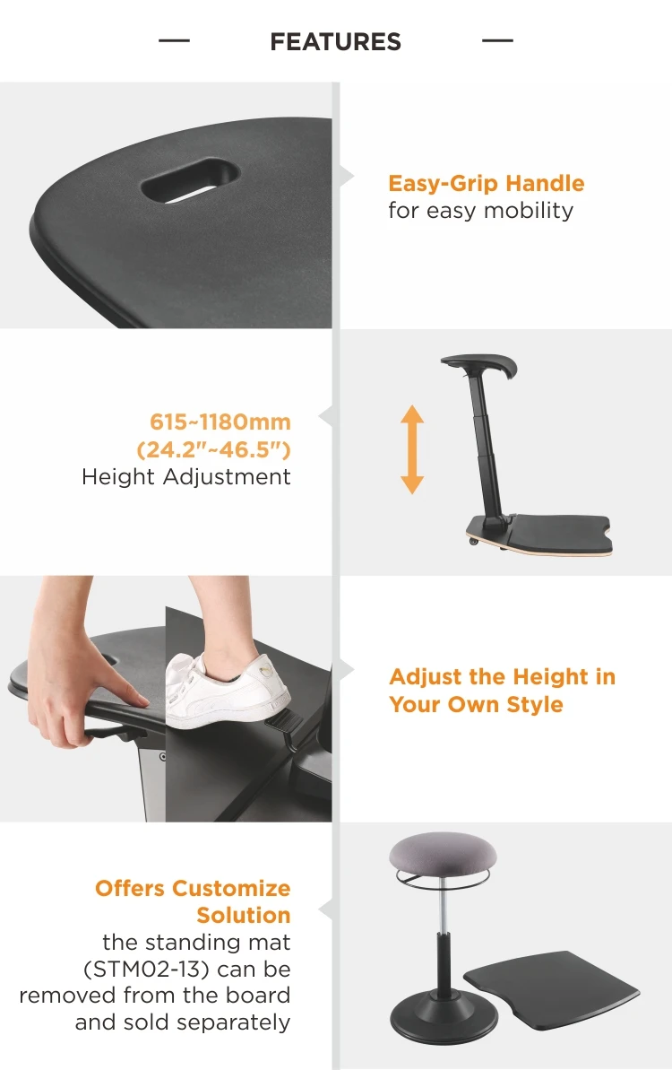 Ergonomic Standing Chair with Anti-Fatigue Mat for Home Office