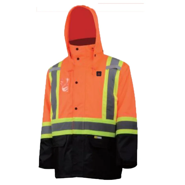 High Visibility Safety Bomber Heated Jacket Waterproof Reflective ...