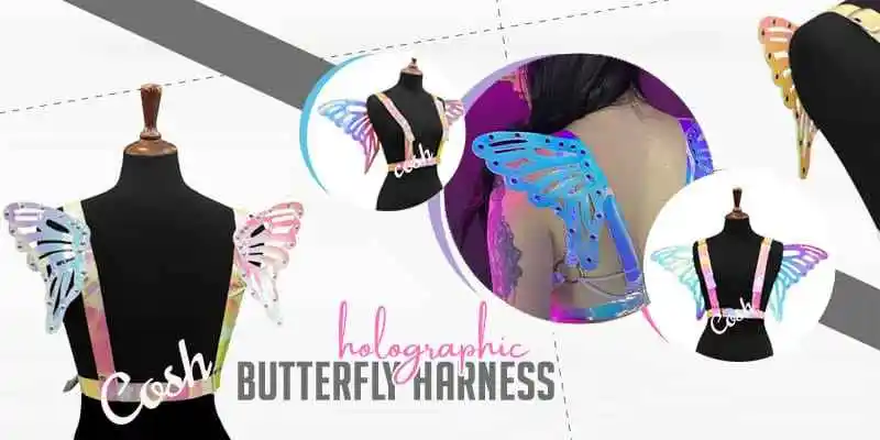 Holographic Butterfly Harness - Buy Bondage Body Harness,Butterfly Wing ...