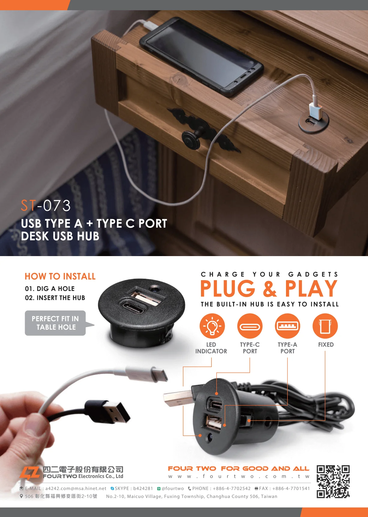 USB-C + USB-A Desk Socket| Alibaba.com