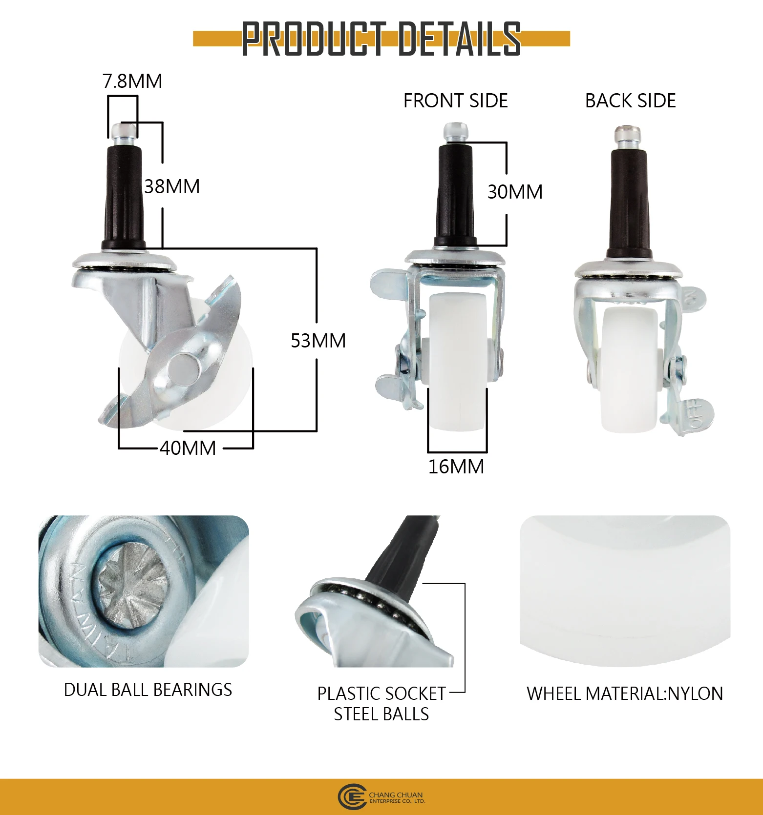 Cce Caster 1.5 Inch Plastic Insert Caster Socket Pin Stem Wheel - Buy ...