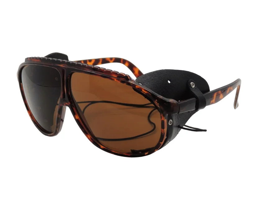 Fashion Leather Side Shield Glasses - Protect & Style