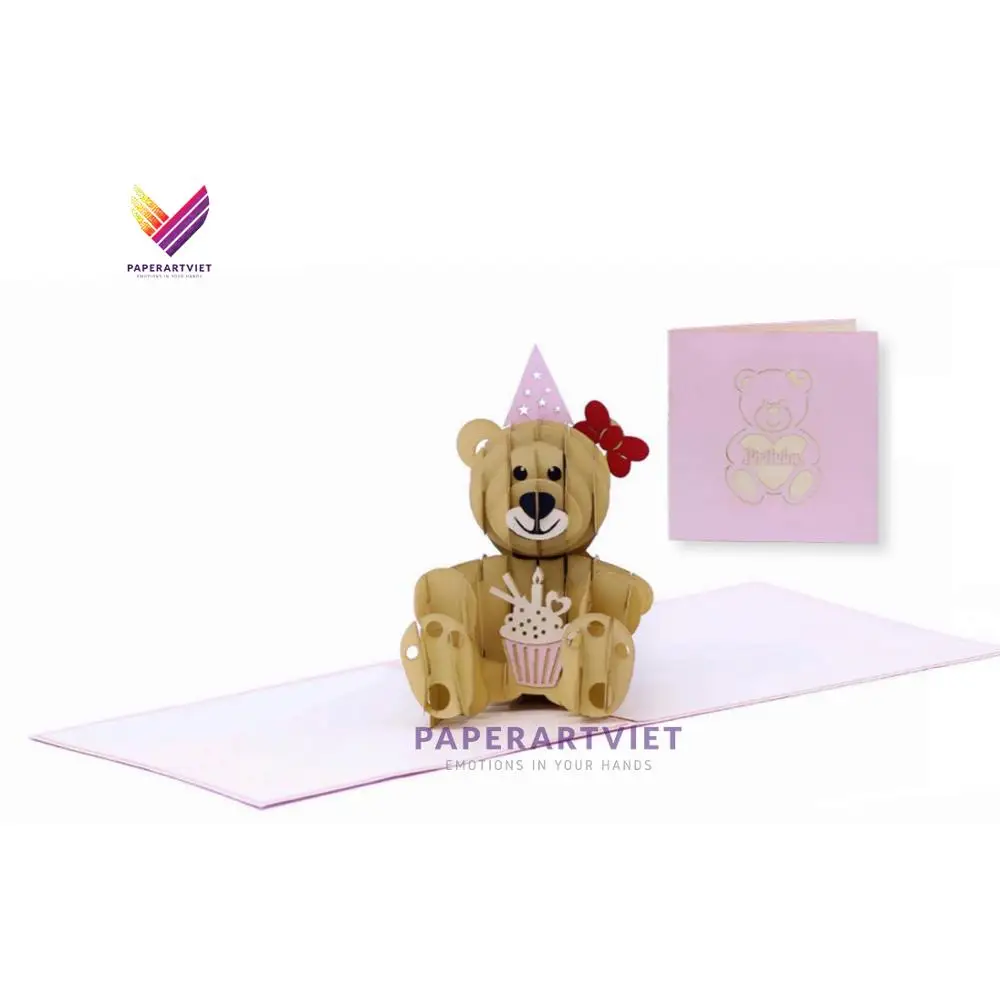 Teddy Bear 3D Pop Up Greeting Card, 3D Pop Up Teddy Bear Card - For any ...