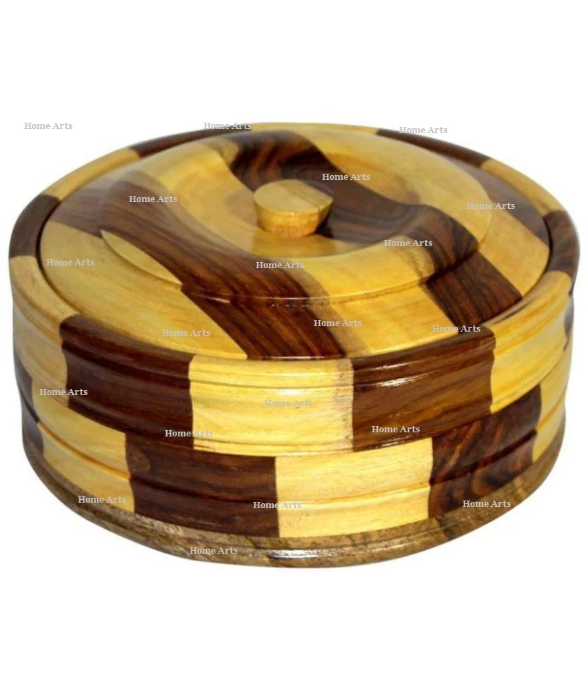 Attractive Design Round Shape Chapati Box Mother Of Pearls And Wood ...