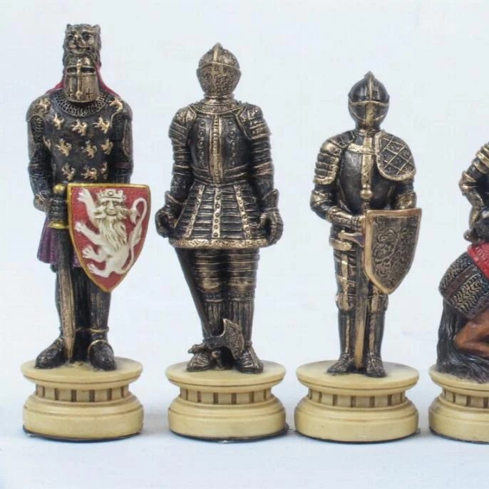 Veronese Design - 3" Chess Set - Medieval Knight - Color Painted ...