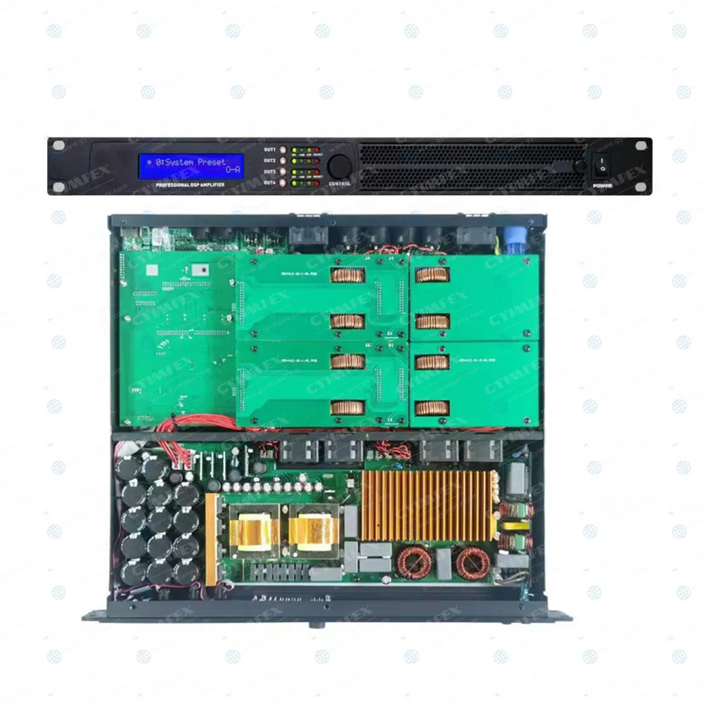 4 In 4 Out Dual Power Supply 3000w Rms 1u Digital Power Amplifier Dsp ...