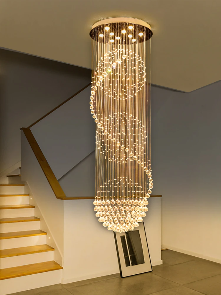 Modern Luxury High Ceiling Decorative LED Crystal Chandeliers