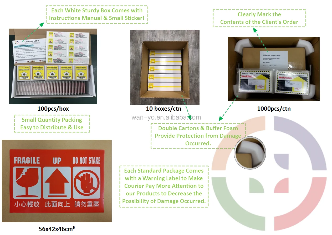 Leaning Label - Tilt Indicator Sticker Label To Deter Mishanding By Wan ...