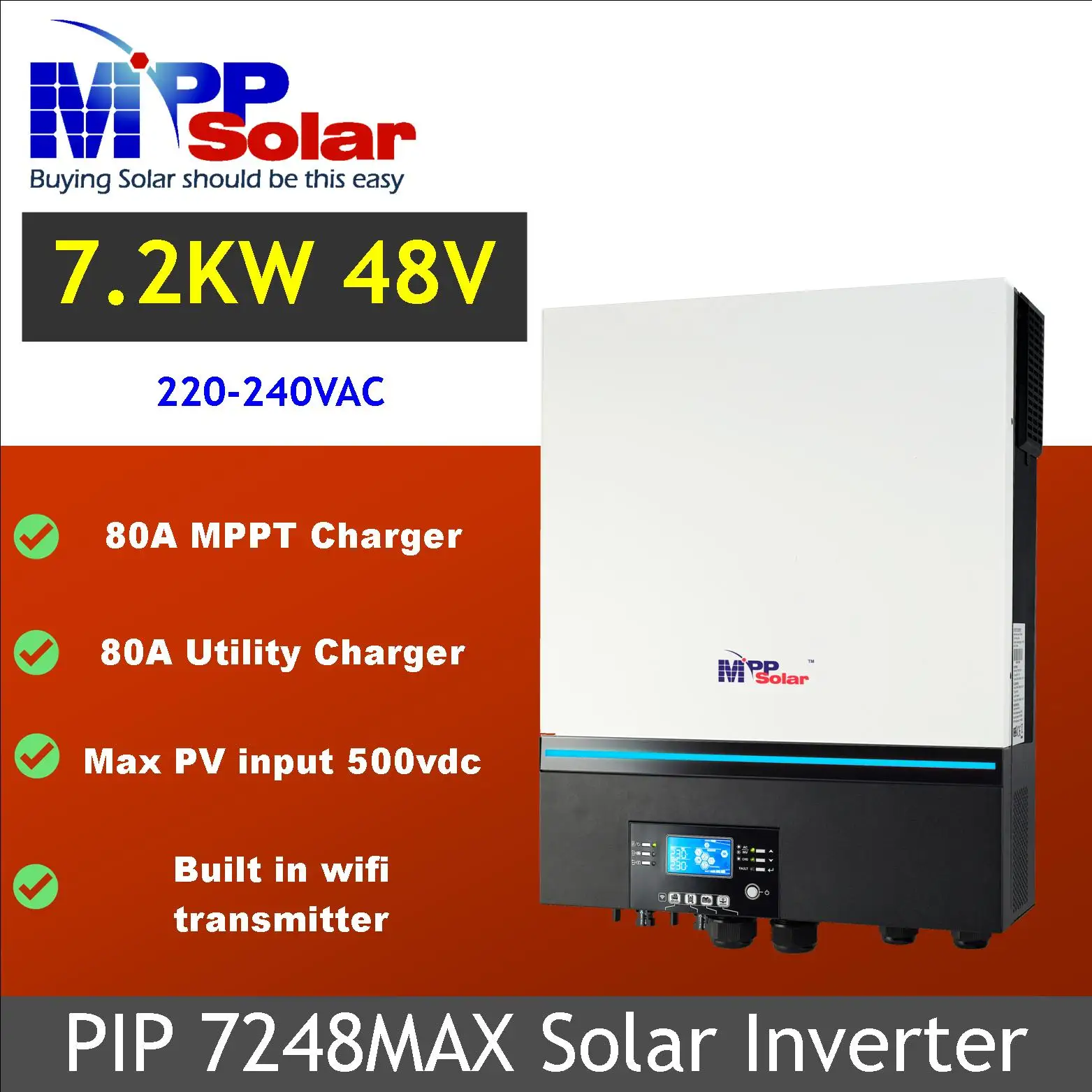MPP Solar X LV6548 Hybrid Solar Inverters UL Listed, 52% OFF