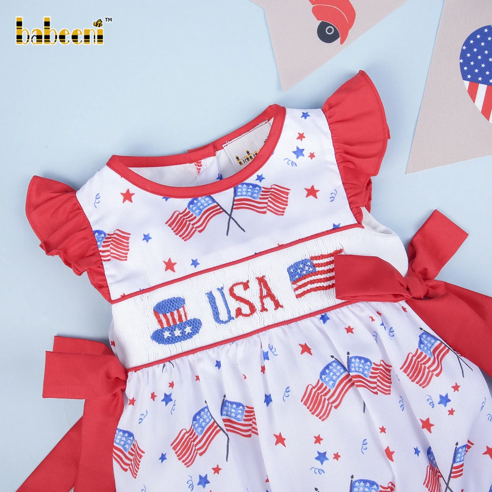 Patriotic Smocked Baby Bubble Oem Odm Baby Smocked Romper Wholesale ...