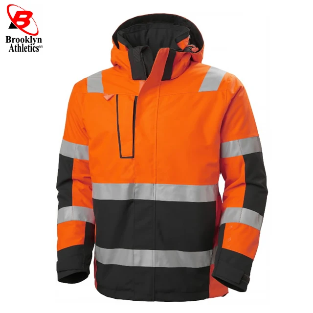 Mens Hi Vis Bomber Jacket - Water Resistant & Reflective