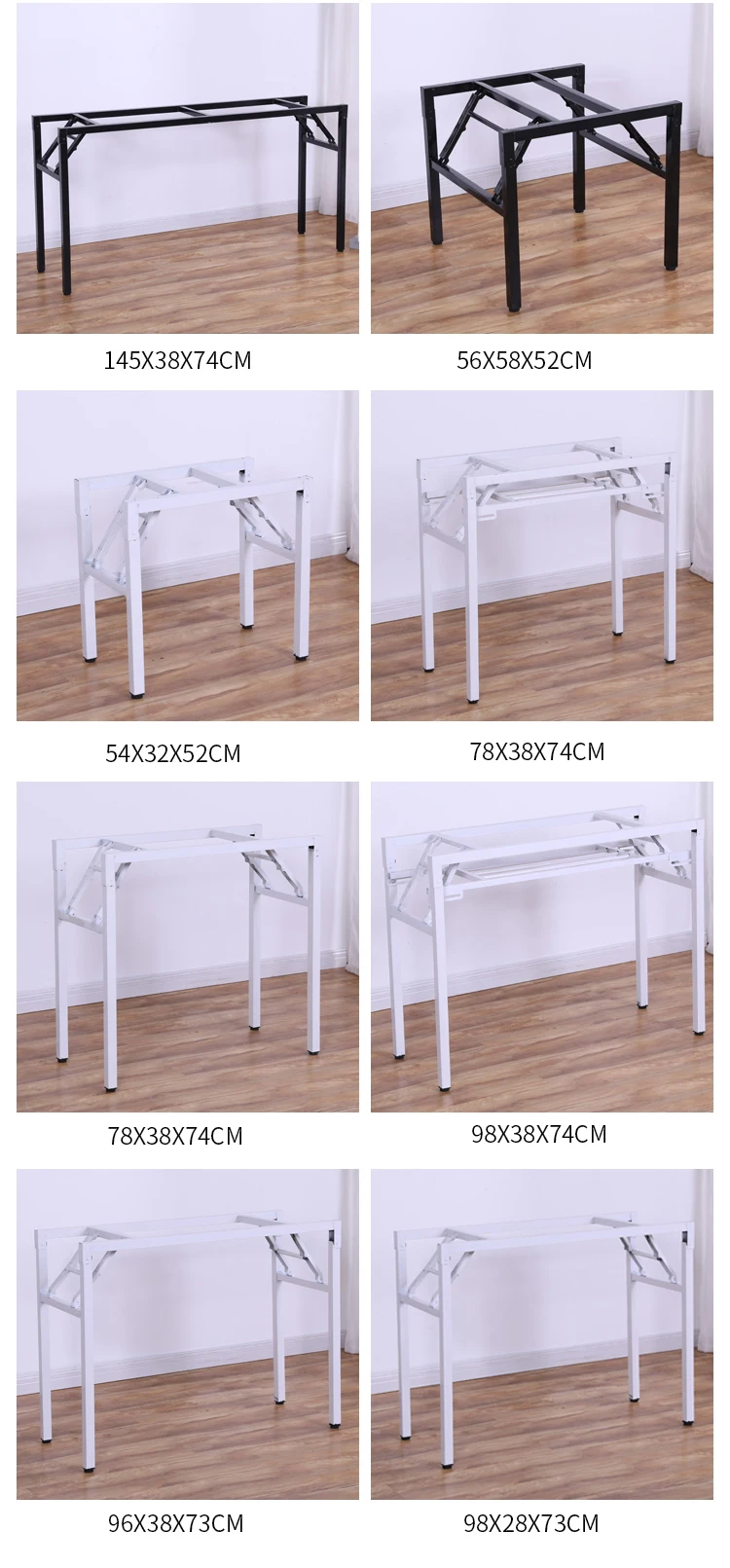 Modern Folding Table Leg Frame for Office & Kitchen - Portable Metal ...