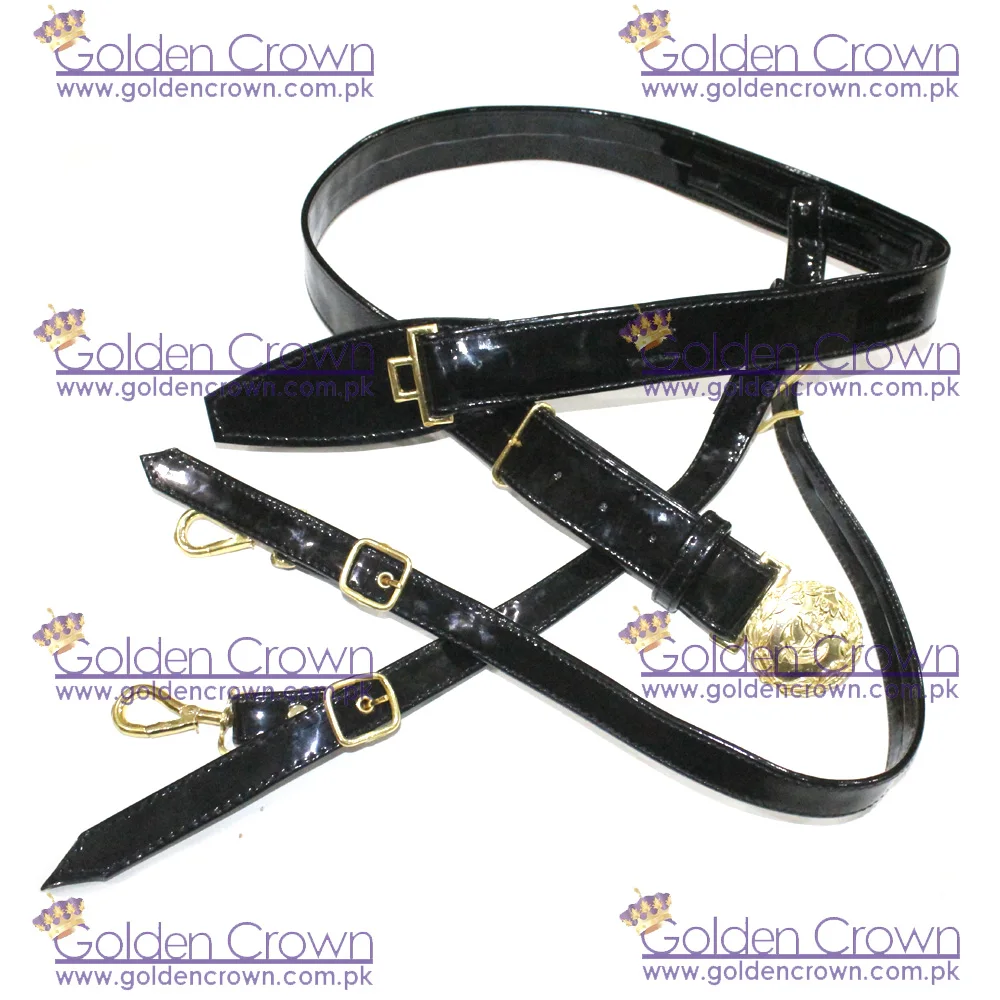 Wholesale Royal Navy Officers Black Leather Sword Belt