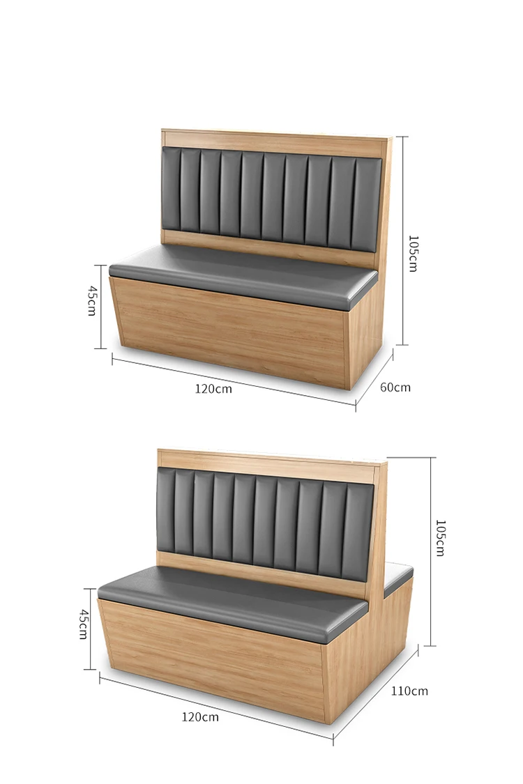 Modern Fast Food Restaurant Table Set - Custom Booth Seating