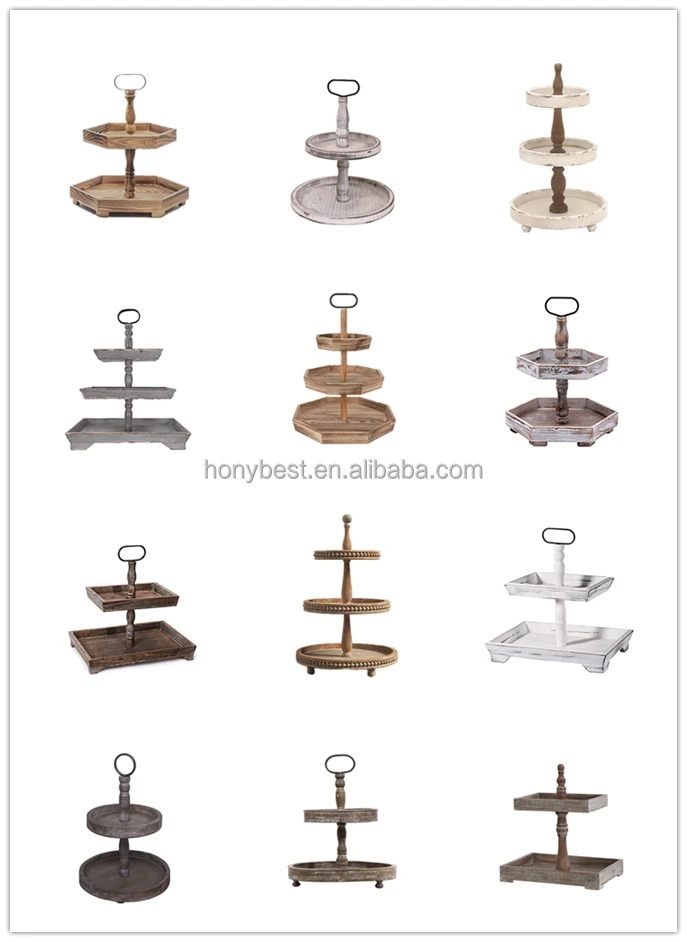 Large Wooden Cupcake Stand Dessert Table Display Dessrt Tiered Tray ...