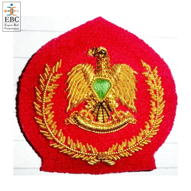 OEM Gold Eagle Libya Flag Bullion Badges for Uniforms