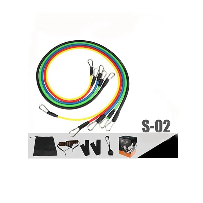 Bodybuilding Elastic Pull Rope Strength Training 11 Pieces Latex ...