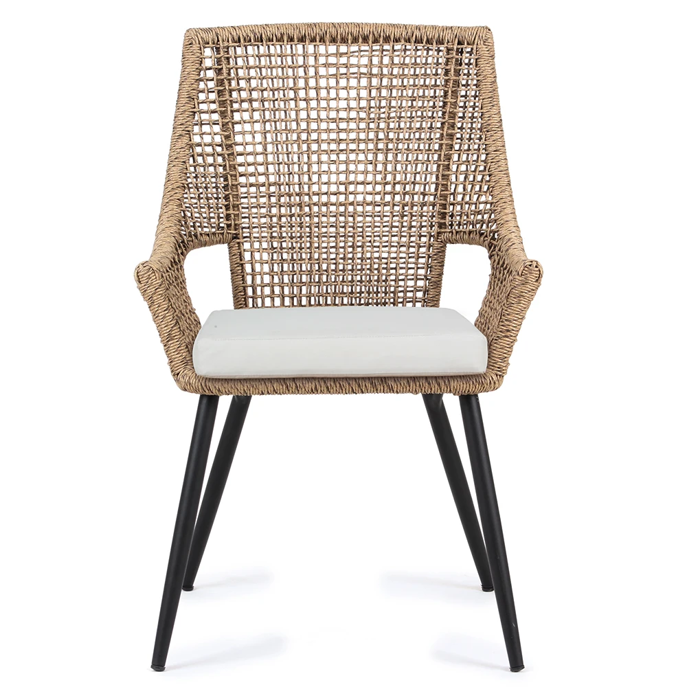 Tapered Aluminum Frame Rattan Wicker Modern Dinning Chair Outdoor Cafe ...
