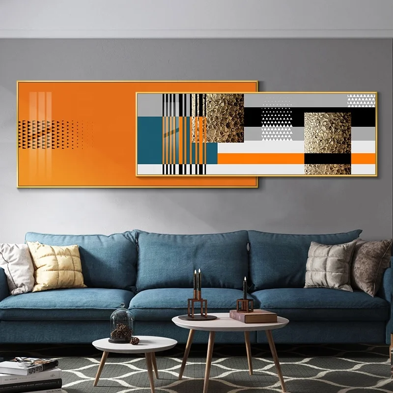 Custom Size Overlapping Diamond Crystal Porcelain Painting Wall Art ...